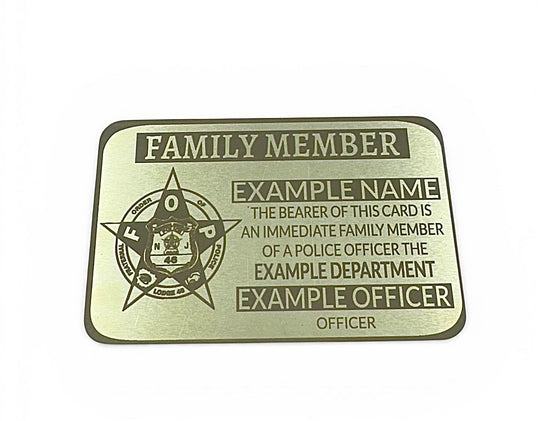 Police Gold Card — Custom Engraved Brass | FOP Family Member Card ...