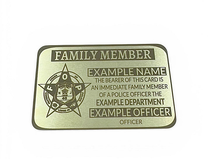 Police Gold Card — Custom Engraved Brass | FOP Family Member Card ...